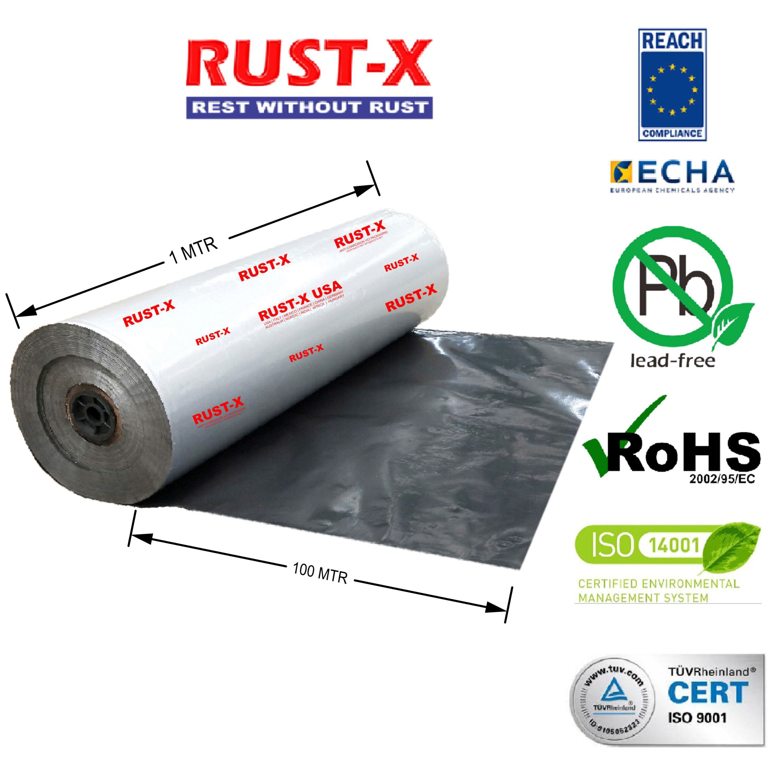 MIL-PRF-131 Class 1Rust-X Grade- Aluminum Barrier Foil Silver/Black ...